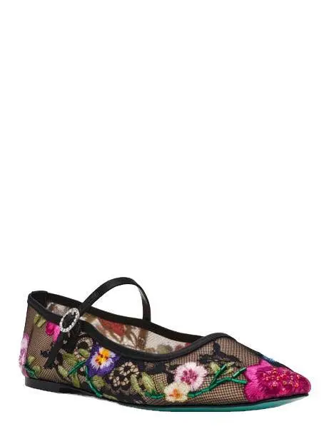 Betsey Johnson Nova Mary Jane Flat - Black Multi Floral