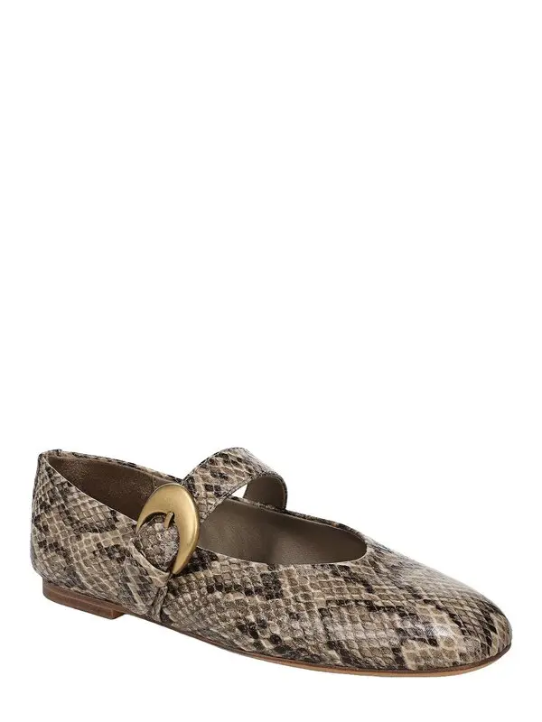 CIRCUS NY BY SAM EDELMAN Bella Snakeskin Embossed Mary Jane Flat - Taupe Multi