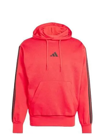 Adidas Essentials 3-stripes Fleece Hoodie - Pure Ruby Black