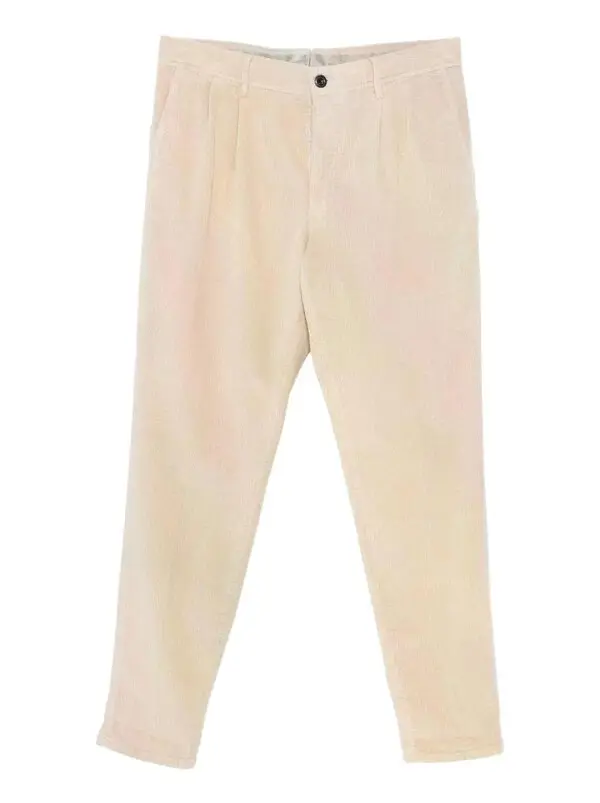 Incotex Pleated Corduroy Trousers - Neutrals