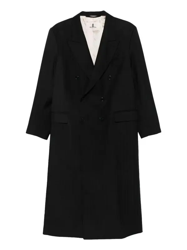Barena Venezia Double-breasted Pinstripe Coat - Black
