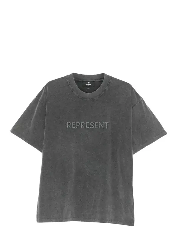 REPRESENT Embroidered-detail Cotton T-shirt - Grey