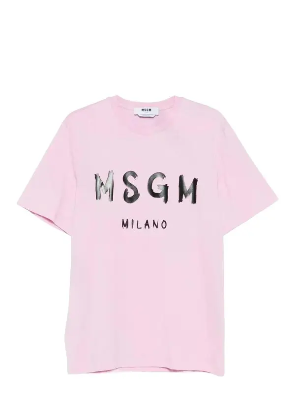 MSGM Logo-lettering T-shirt - Pink