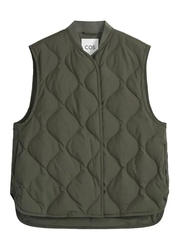 Cos Oversized Quilted Down Gilet - Green