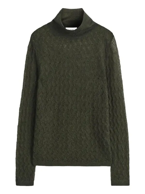 Cos Pointelle-knit Mohair Sweater - Green