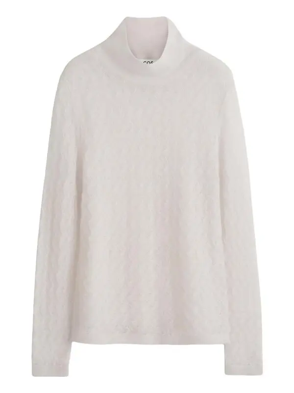 Cos Pointelle-knit Mohair Sweater - White