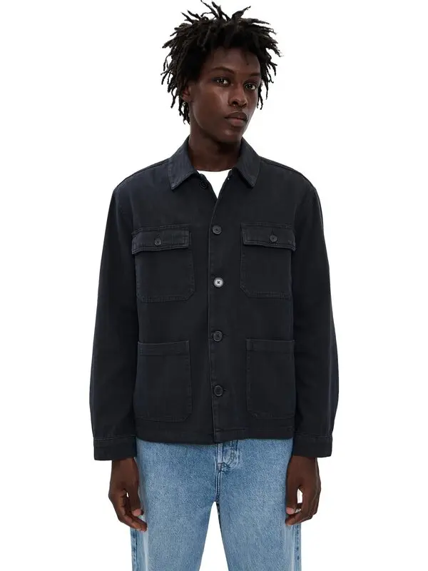 FRAME Herringbone Twill Jacket - Dark Navy