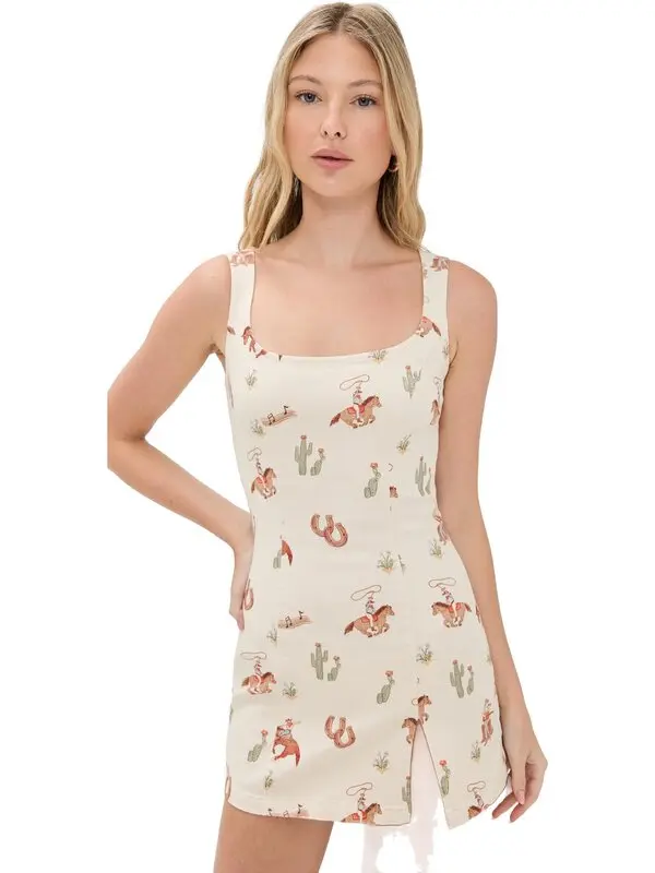 BAILEY ROSE Printed Mini Dress - Ecru