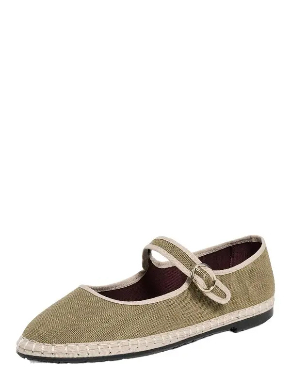 FLABELUS Linen Mary Jane Flats - Ishmael