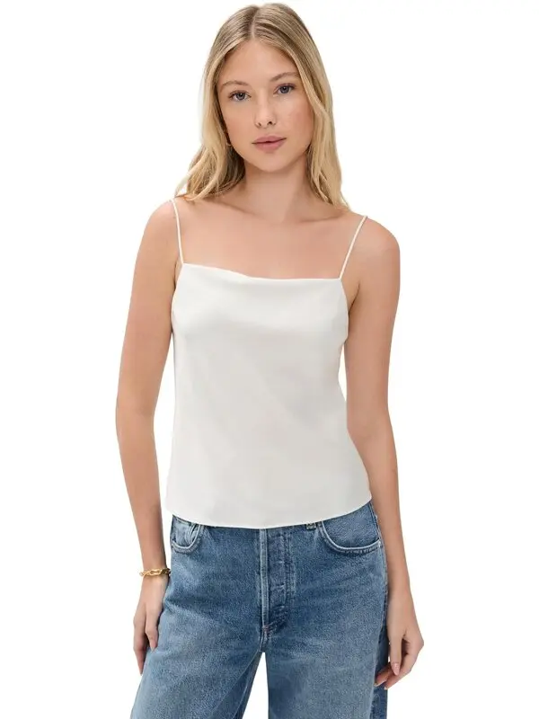 Alice + Olivia Drapey Slip Tank - Off White