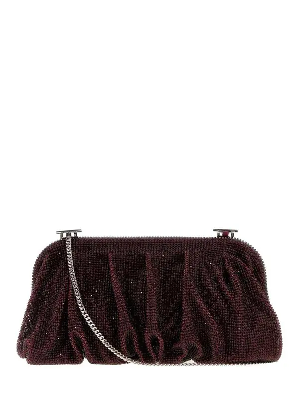 Benedetta Bruzziches Embellished Fabric Venus Clutch - Red