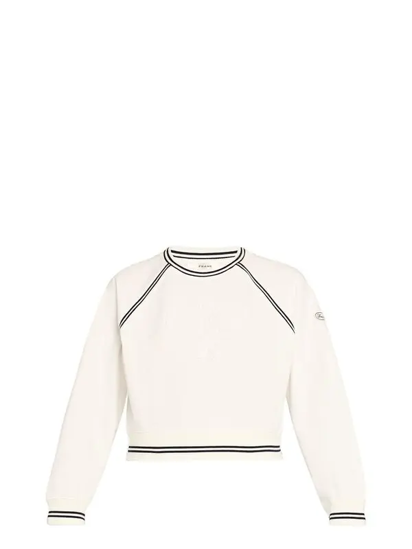 FRAME Crewneck Sweatshirt With Striped Trim - White
