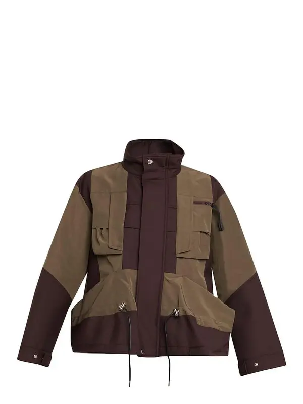 Sacai Hybrid Peplum Utility Jacket - Brown