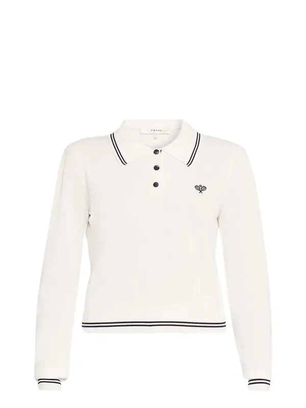 FRAME Long-sleeve Tennis Polo - White