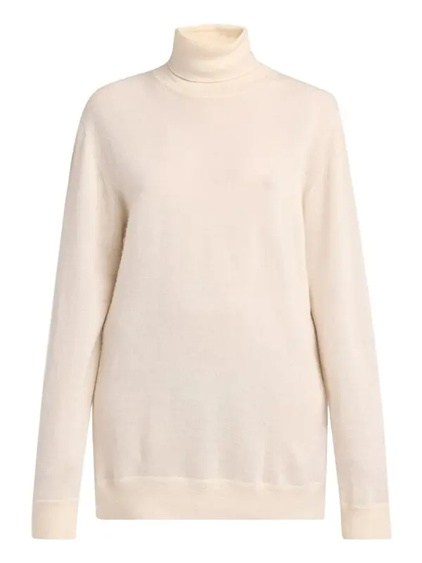 THE ROW Lizzy Cashmere Turtleneck Sweater - Ivory