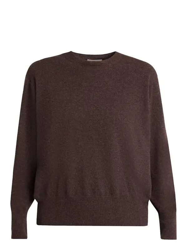 THE ROW Leilani Cashmere Crewneck Sweater - Brown Melange
