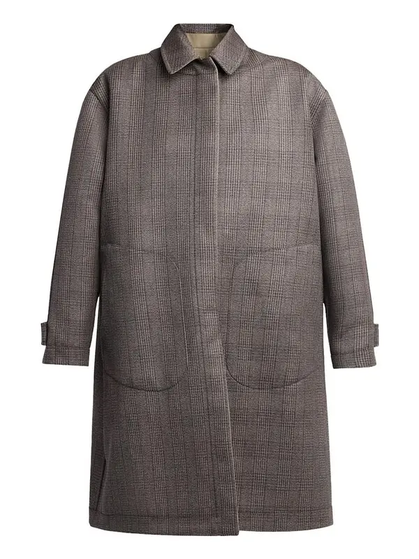THE ROW Palomar Check Reversible Coat - Black