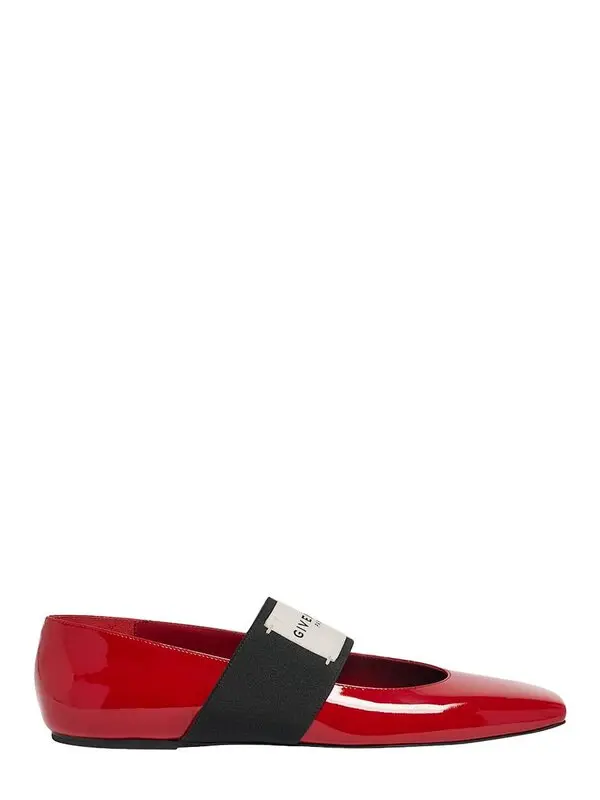 Givenchy Patent Leather Ballerina Flats - Deep Red