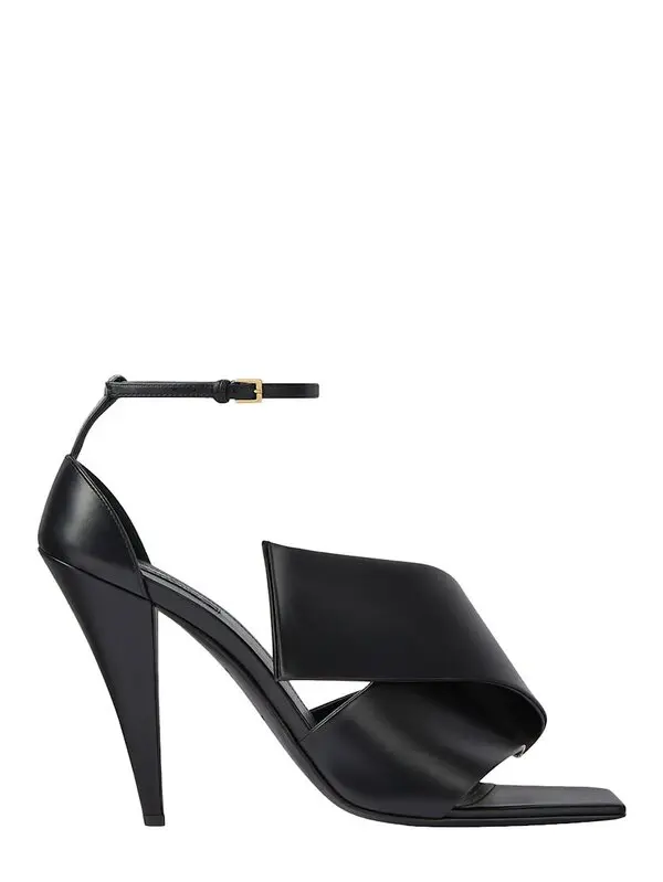 Givenchy Twisted Ribbon Leather Sandals - Black