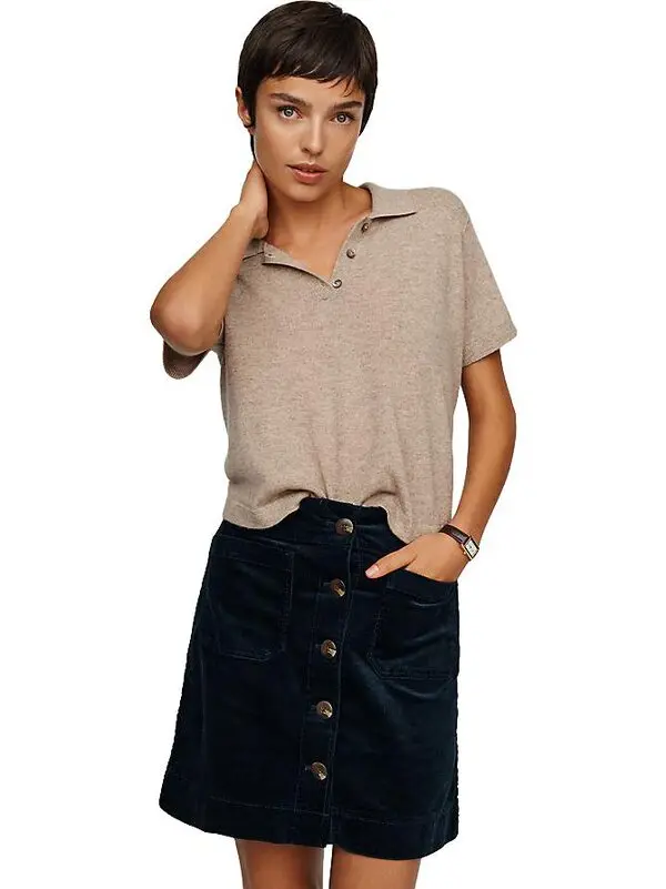 Maeve Colette Corduroy Mini Skirt - Navy