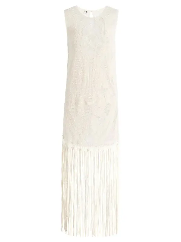 THE GARMENT Kim Crocheted Mini Dress With Fringes - White