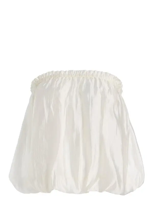 THE GARMENT Gillian Strapless Voluminous Semi-sheer Organza Top - White