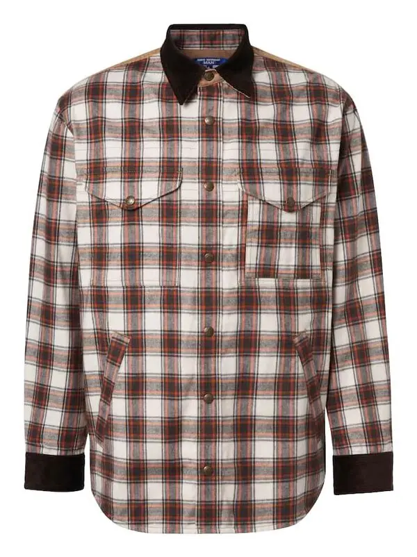 Junya Watanabe Checked Cotton Flannel Jacket - Brown