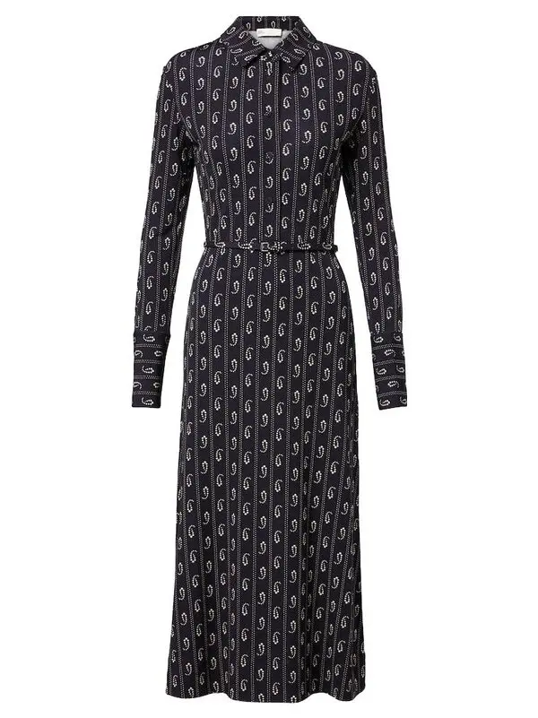 Tory Burch Printed Polo Shirt Dress - Blue