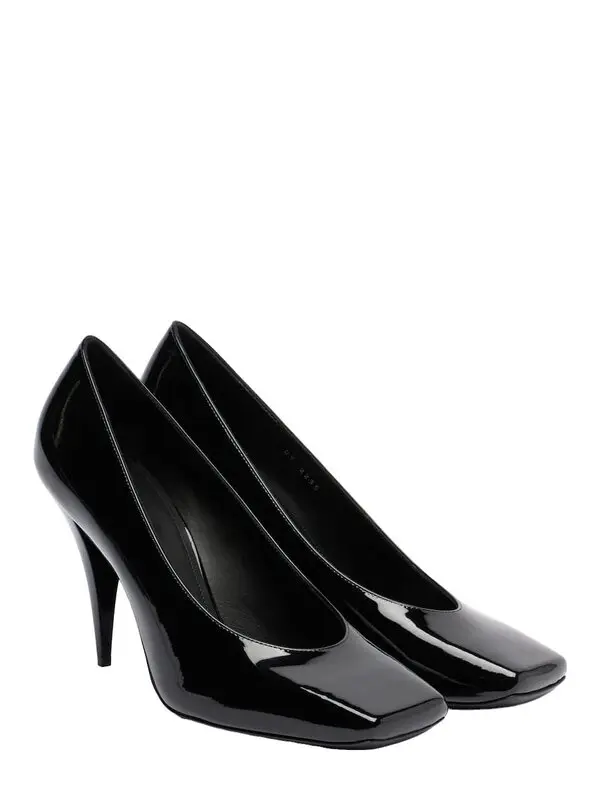 Givenchy Sliced Square 95 Patent Leather Pumps - Black