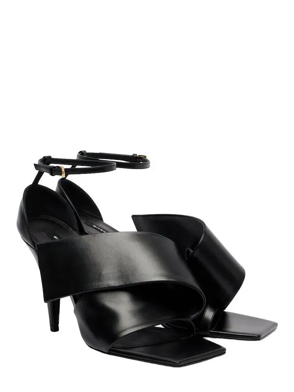 Givenchy Sliced Square 95 Leather Sandals - Black