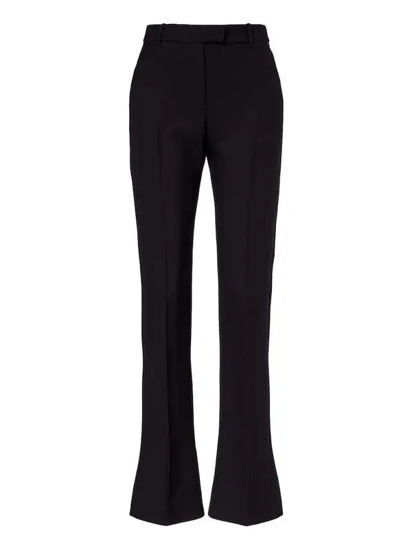 Alexander McQueen Wool And Silk-blend Straight Pants - Black