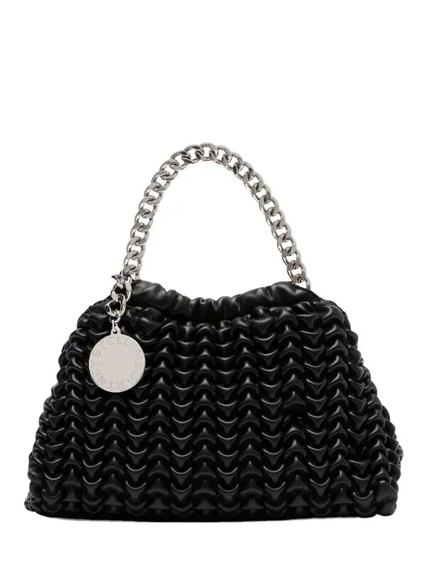 Stella McCartney Falabella Small Woven Shoulder Bag - Black
