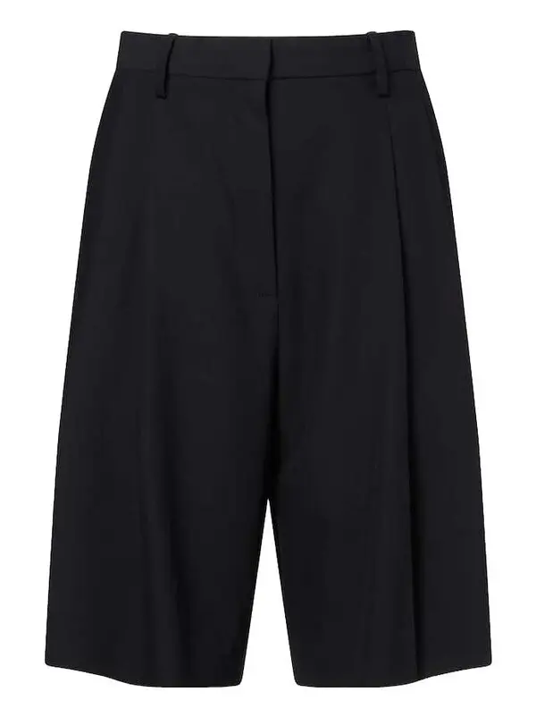 THE ROW Vesperis Virgin Wool Bermuda Shorts - Black