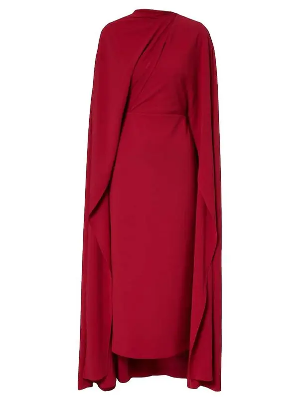 ROKSANDA Neolitsea Caped Crêpe Cocktail Dress - Red