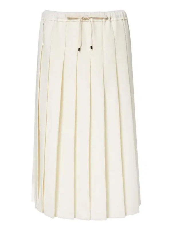 Brunello Cucinelli Pleated Midi Skirt - Beige
