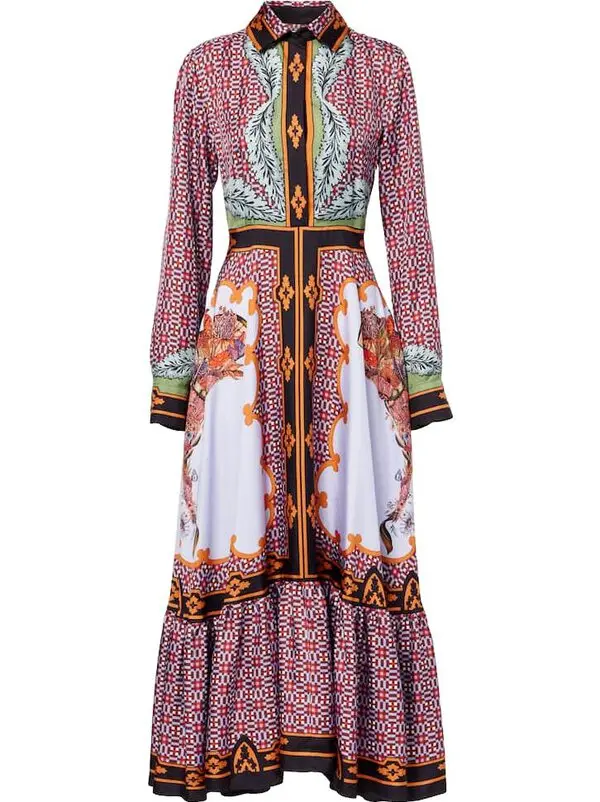 La DoubleJ San Pietro Printed Silk Maxi Dress - Multicoloured