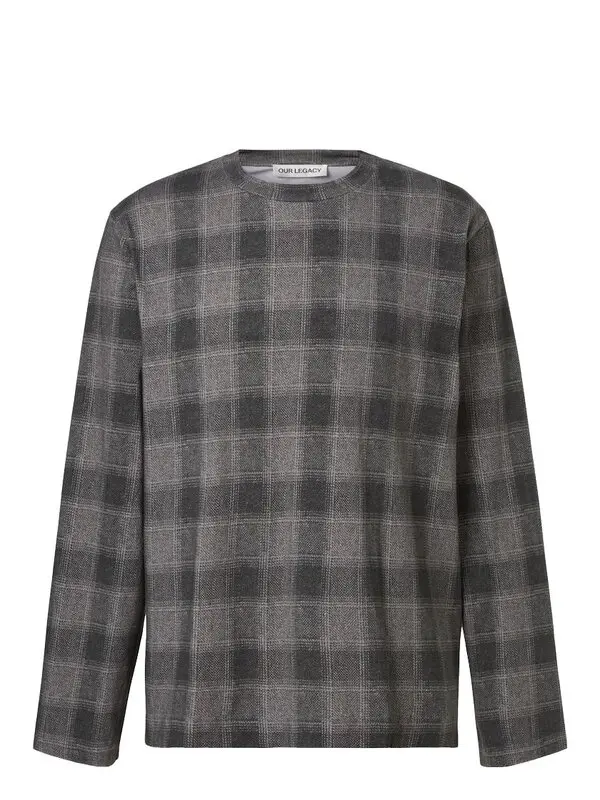 Our Legacy Box Checked Cotton Jersey T-shirt - Grey