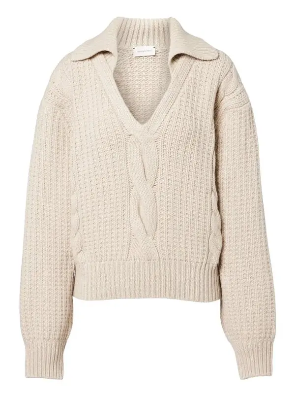 Magda Butrym Cable-knit Cashmere Sweater - Beige