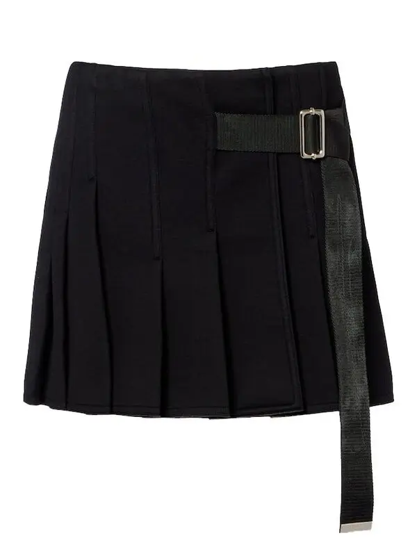 Plan C Belted Mini Skirt - Black