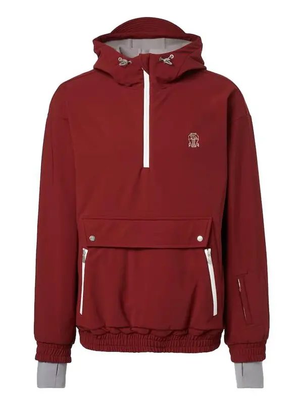 Brunello Cucinelli Half-zip Ski Jacket - Burgundy