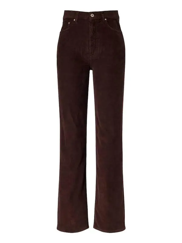Ag Kora High-rise Wide-leg Corduroy Pants - Brown