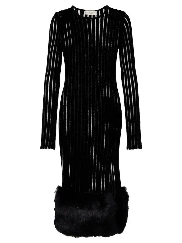 Blumarine Knit Midi Dress - Black