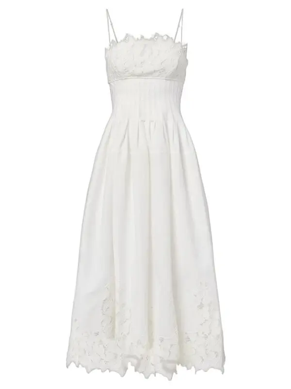 Simkhai Lilianna Cotton-blend Midi Dress - White