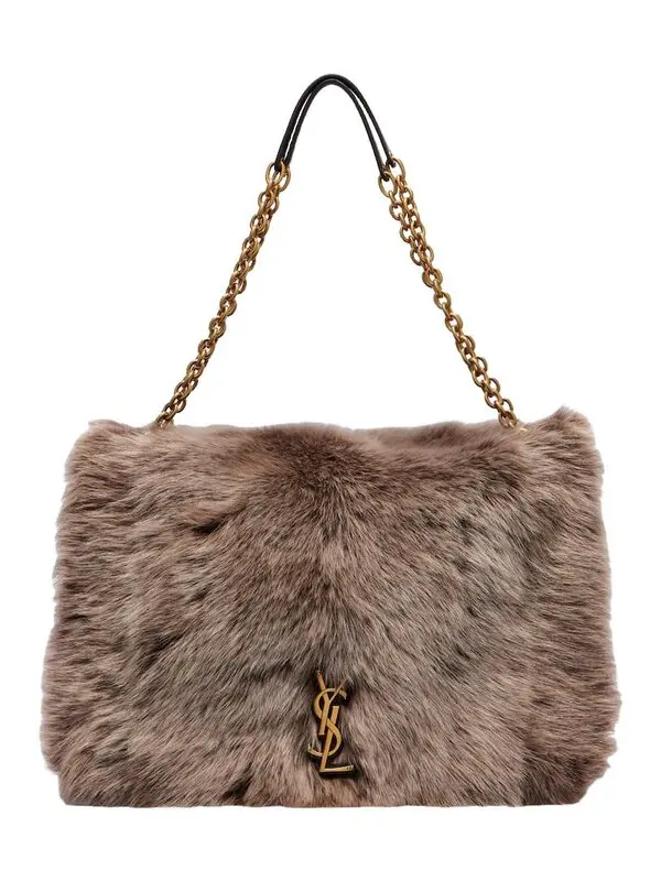 Saint Laurent Jamie 4.3 Large Shearling Shoulder Bag - Grey