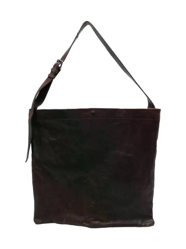 SOMMET Buckle-strap Leather Tote Bag - Brown