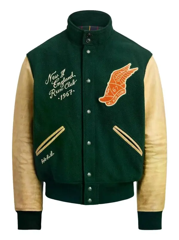 Polo Ralph Lauren Leather-sleeved Panelled Bomber Jacket - Green