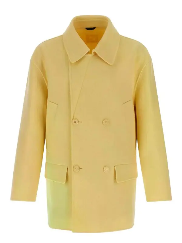 Fendi Double-breasted Wool Coat - Yellow