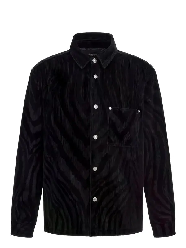 Roberto Cavalli Zebra-print Chest-pocket Shirt - Black