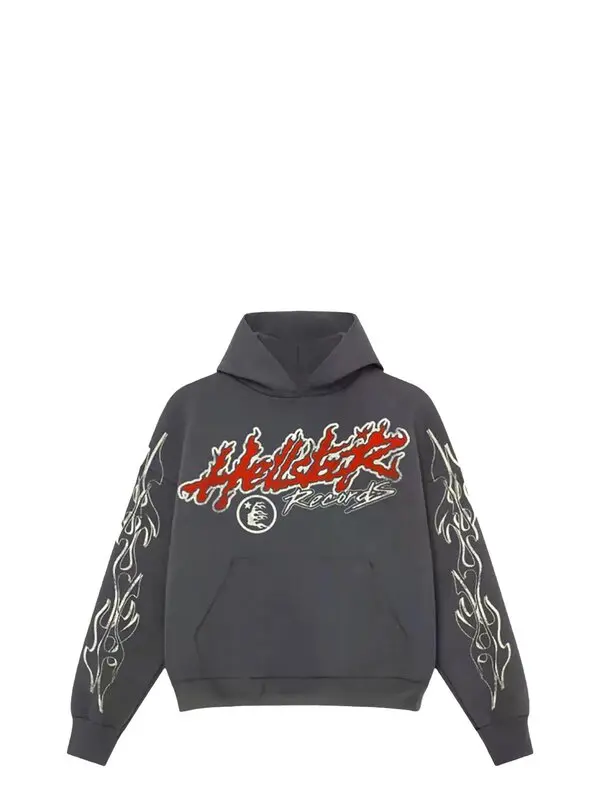 HELLSTAR Records Tour Flame-print Hoodie - Black