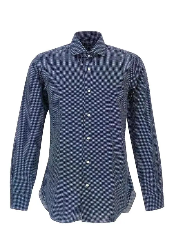 BARBA NAPOLI Polka Dot-print Shirt - Blue